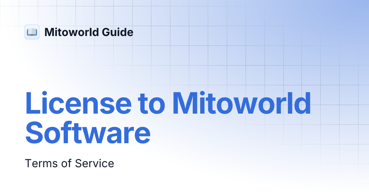 License to Mitoworld Software | Mitoworld Guide